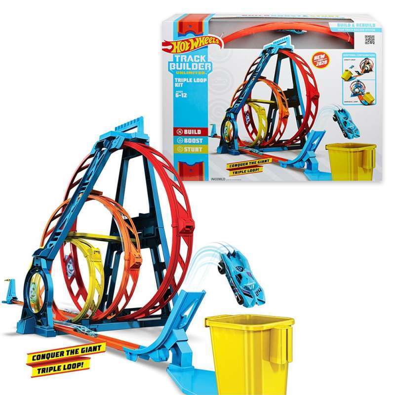 Jual Hot Wheels Track Builder Unlimited Triple Loop Kit Original GLC96 ...