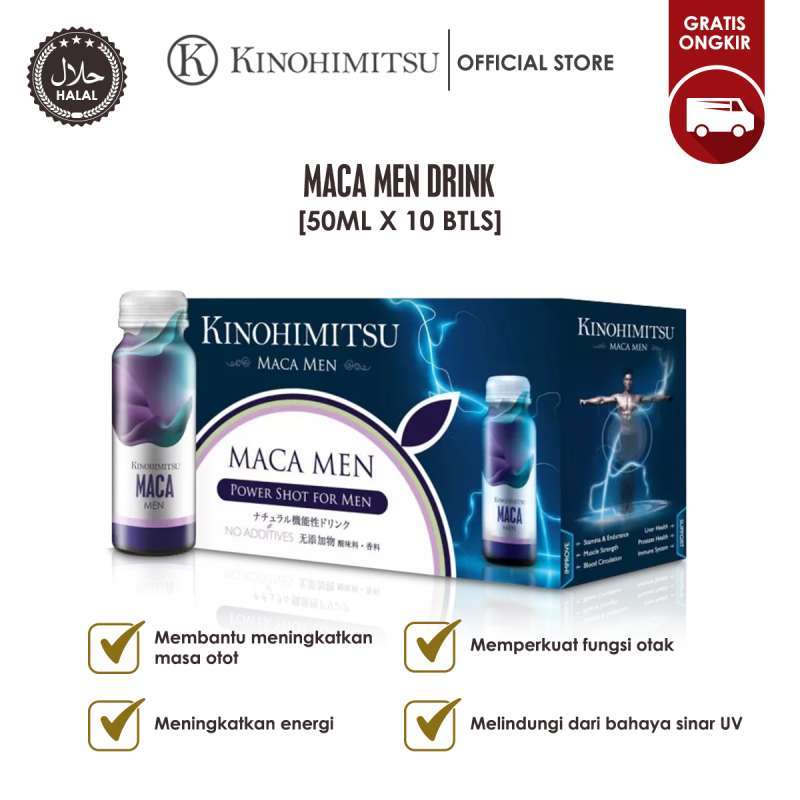 Promo Kinohimitsu Maca Men Drink (Suplemen Kesehatan) 50ml X 10 Bottles ...