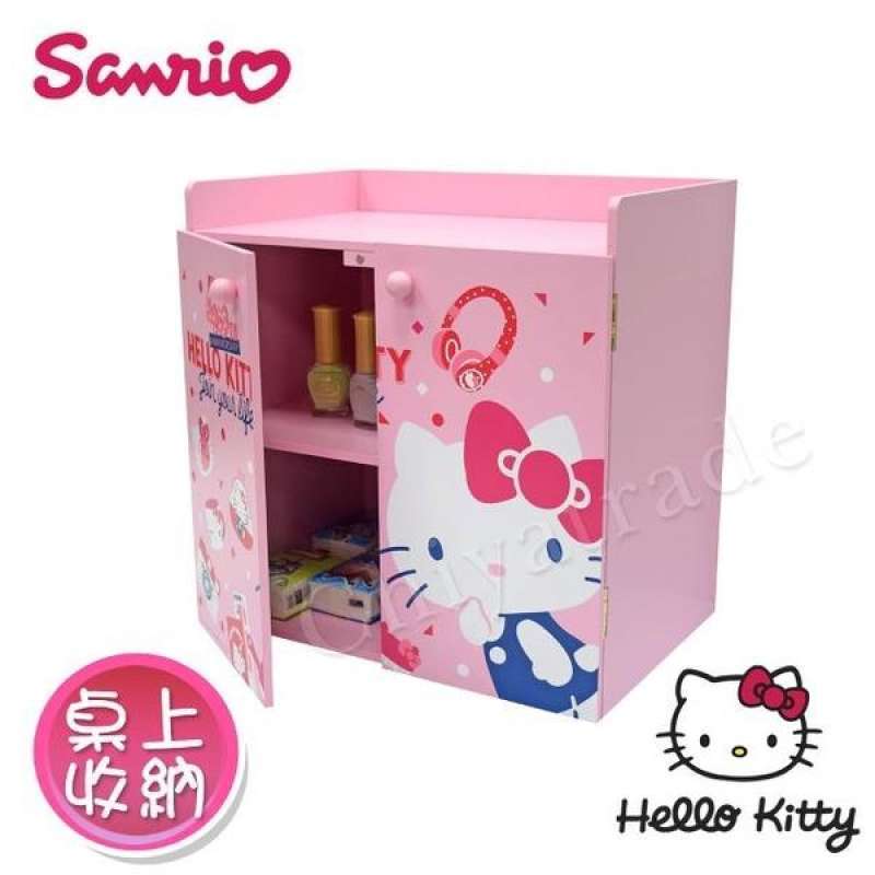 Jual Hello Kitty Sliding Door Double Locker Storage Box Table Storage ...