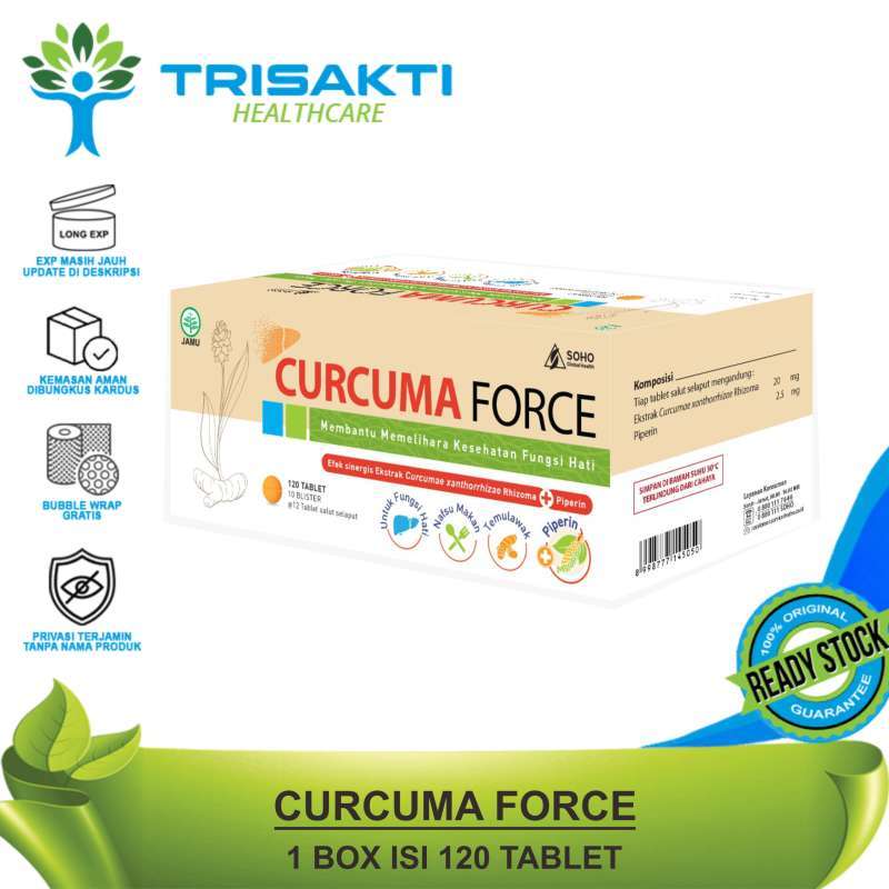 Promo CURCUMA FORCE 1 BOX ISI 120 TABLET SUPLEMEN NAFSU MAKAN Diskon 25 ...