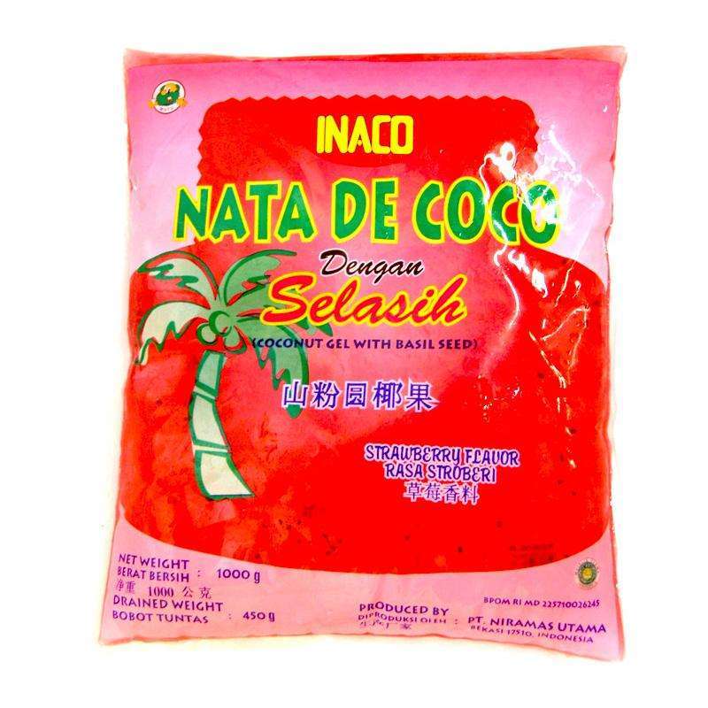 Jual INACO Nata de Coco Selasih Strawberry 1kg di Seller Alfamidi ...