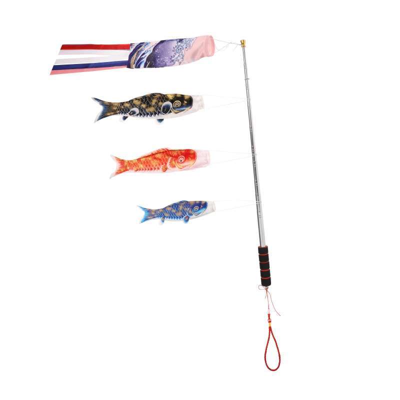 Jual 4pcs Japanese Koi Fish Windsock Fish Flag With Metal Pole Hanging ...