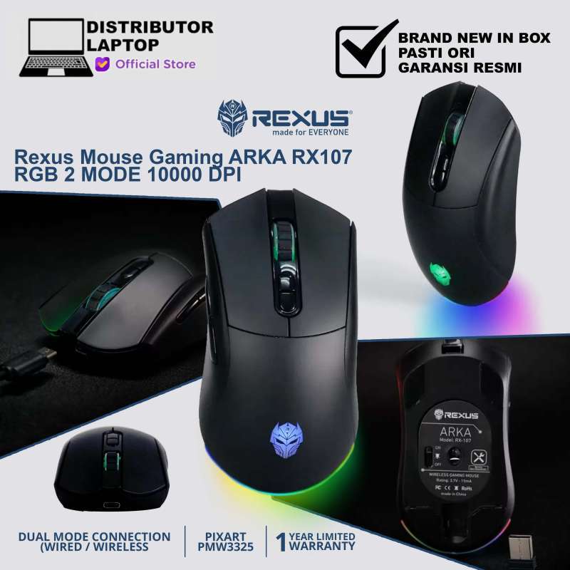 Jual Rexus Arka Rx107 - Wireless Rgb Gaming Mouse Di Seller Distributor ...