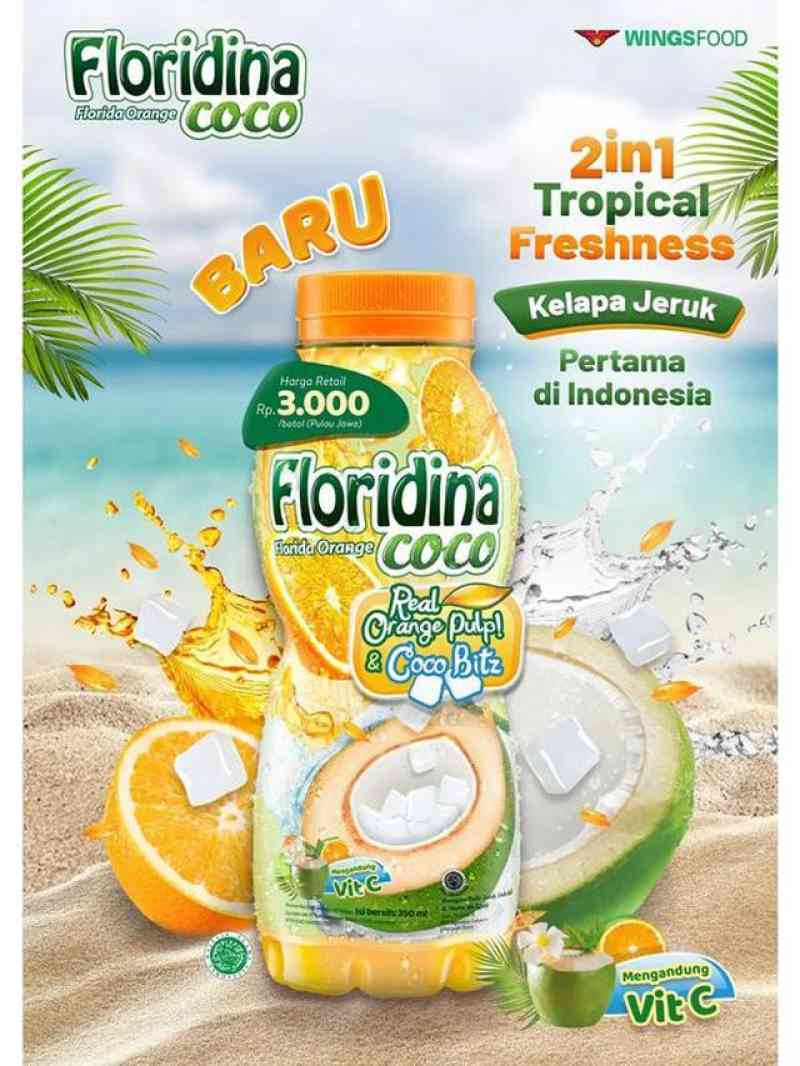 Jual Floridina Orange Coco Kelapa Jeruk 350ml x 12 Botol di Seller TOKO ...