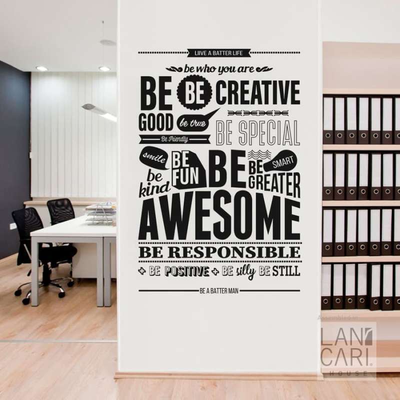 Jual stiker dinding Creative Tipografi Cloud Word window sticker ...