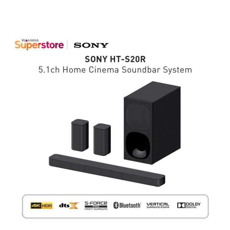 Promo SONY HT-S20R 5.1ch Home Cinema Soundbar System - Hitam Diskon 8% ...