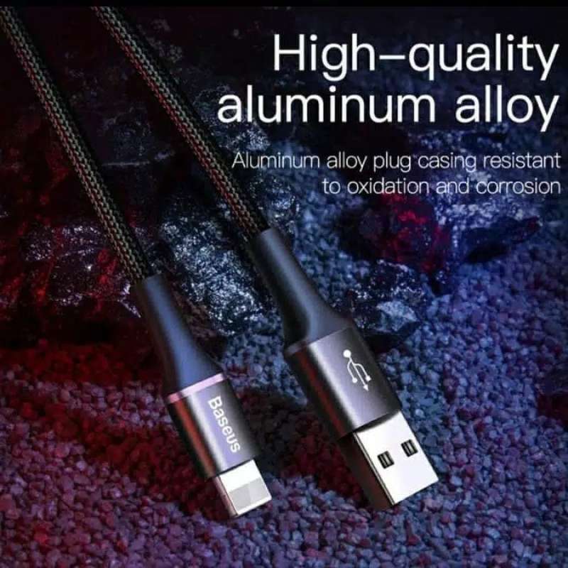 Jual Baseus Cable iOS Kabel Data iPhone Lightning USB with LED Light 3m ...
