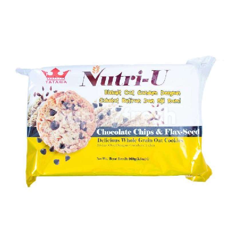 Jual Biskuit Tatawa Nutri U Chocolate Chips & Flax Seed Cookies 160 ...