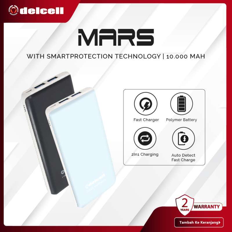 Jual Delcell Mars Powerbank - White [10000 Mah/real Capacity] Di Seller ...