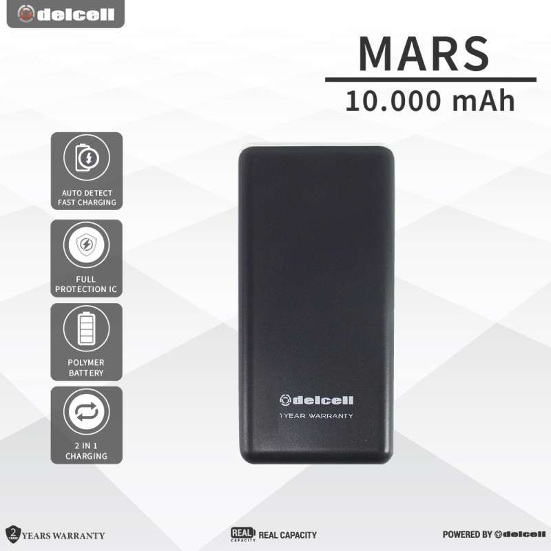 Jual Delcell Mars Powerbank - White [10000 Mah/real Capacity] Di Seller ...