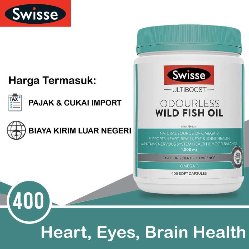 Jual SWISSE Ultiboost Odourless Wild Fish Oil 1000mg Suplemen Kesehatan ...