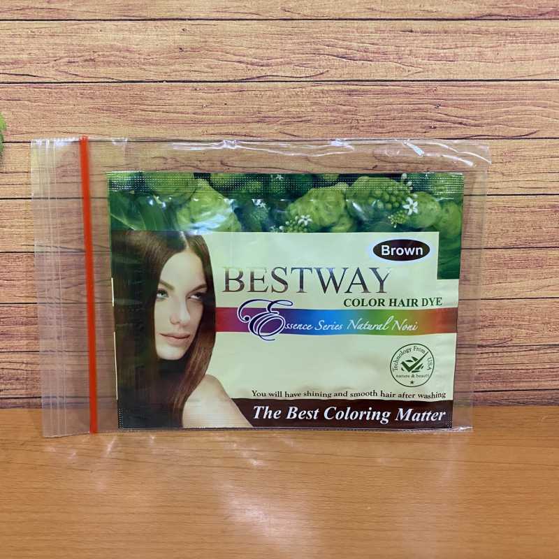 Jual Bestway Color Hair Dye Brown / Semir Cat Rambut Shampo - 20ml di ...