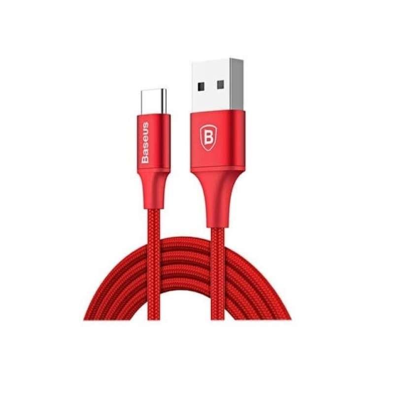Promo BASEUS CABLE RAPID NYLON WITH LED LIGHT KABEL USB TYPE C 2A FAST ...