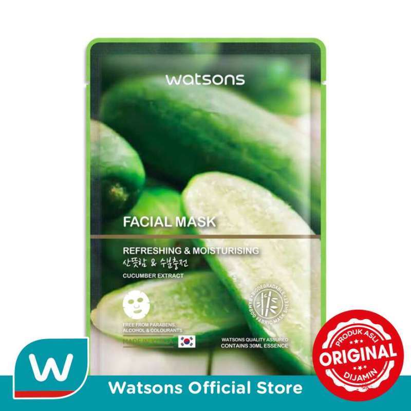 Promo Watsons Refreshing & Moisturizing Cucumber Extract Facial Mask ...