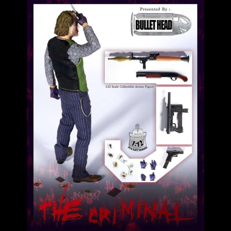 Jual Bullet Head Bullethead 1:12 - The Criminal Joker Di Seller Toys ...