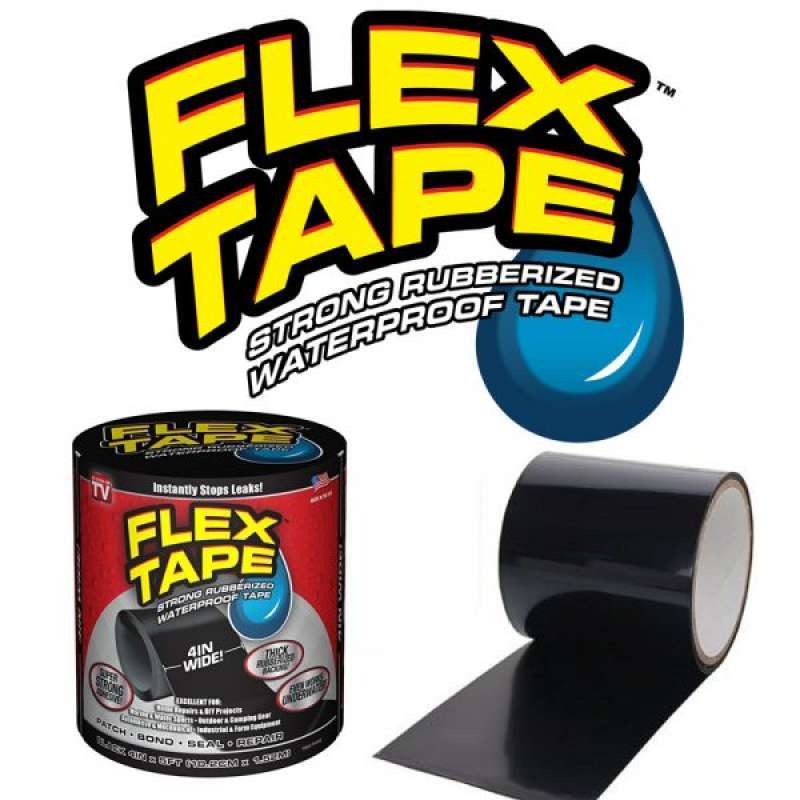 Jual FLEX TAPE SOLASI ISOLASI LAKBAN LEM PEREKAT SUPER KUAT ANTI BOCOR BLACK RUBBERIZED di ...