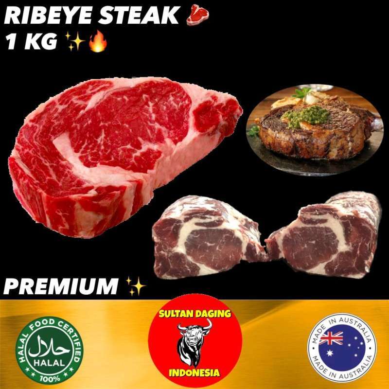 Promo RIB EYE STEAK CUT 1 KG IMPORT DARI AUSTRALIA/DAGING SAPI RIB EYE ...