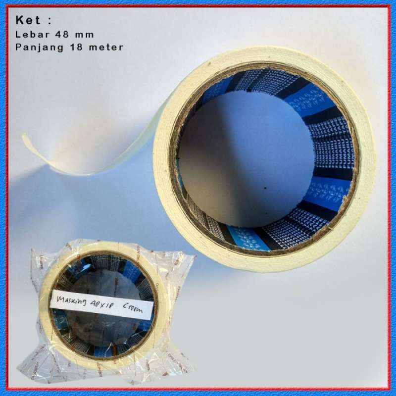 Jual Lakban Kertas / Masking Tape Cream Besar 2 Inchi 48mm X18m Fumaru ...