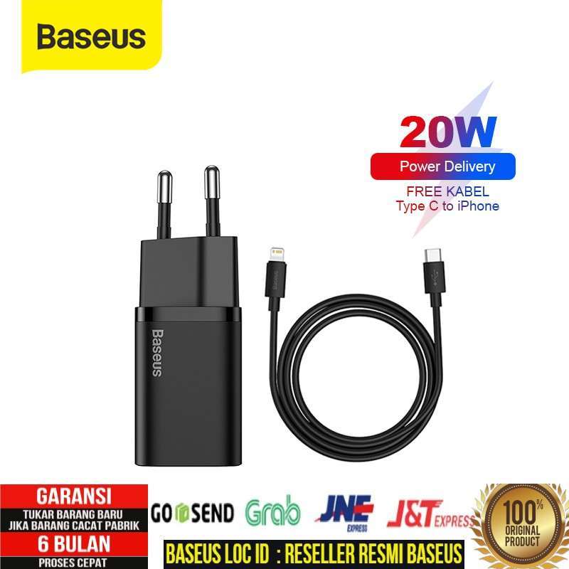 Promo Baseus Kepala Charger Super Si Quick Charger Type C PD 20W iPhone ...