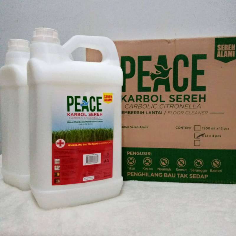 Jual Peace Karbol Sereh Jerigen Cairan Pembersih Lantai [5000 mL ...