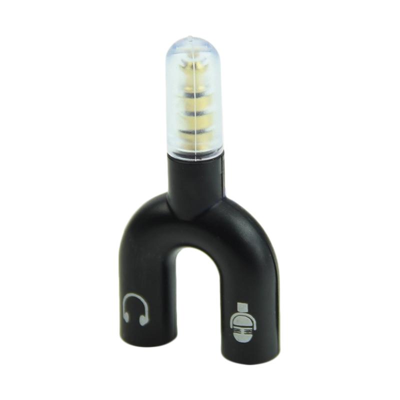 Jual TWD Shape U Spliter Audio 3.5mm to Headphone and Mic - Black di ...