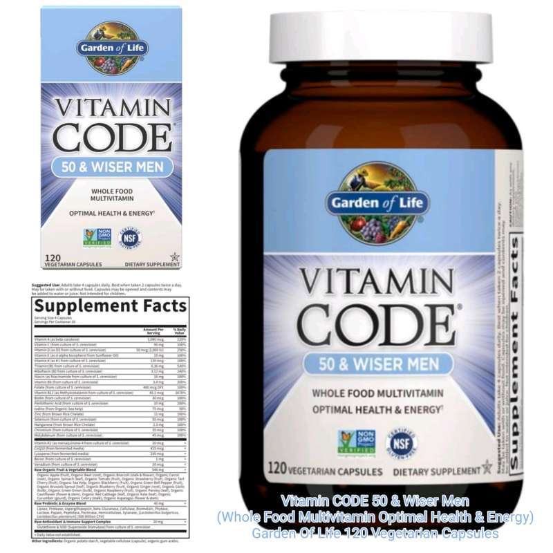 Jual Vitamin CODE 50 & Wiser Men (Whole Food Multivitamin Optimal ...