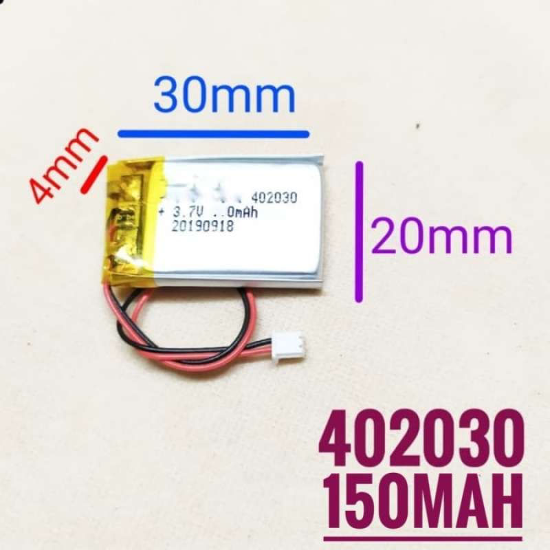 Jual 402030 Li ion 3.7v 200mAh Protection Baterai Lithium Rechargeable Mp3 (Kode 001) di Seller ...
