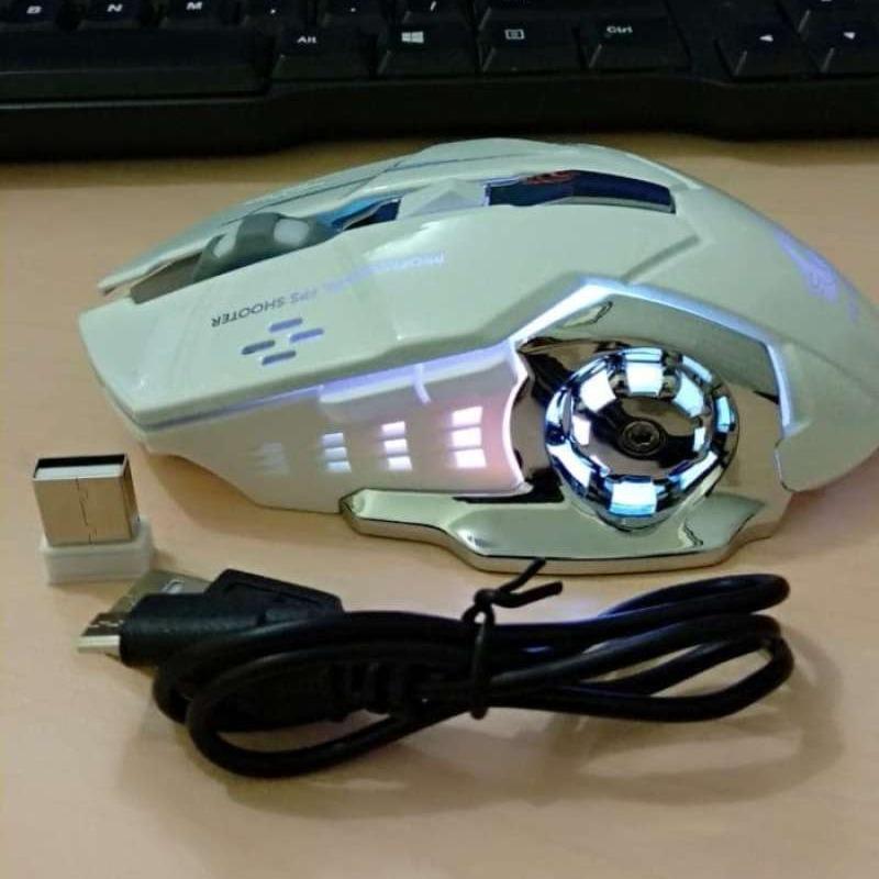 Promo Mouse Wireless Charging Luminous Merk Free Wolf Led Light 1800 ...