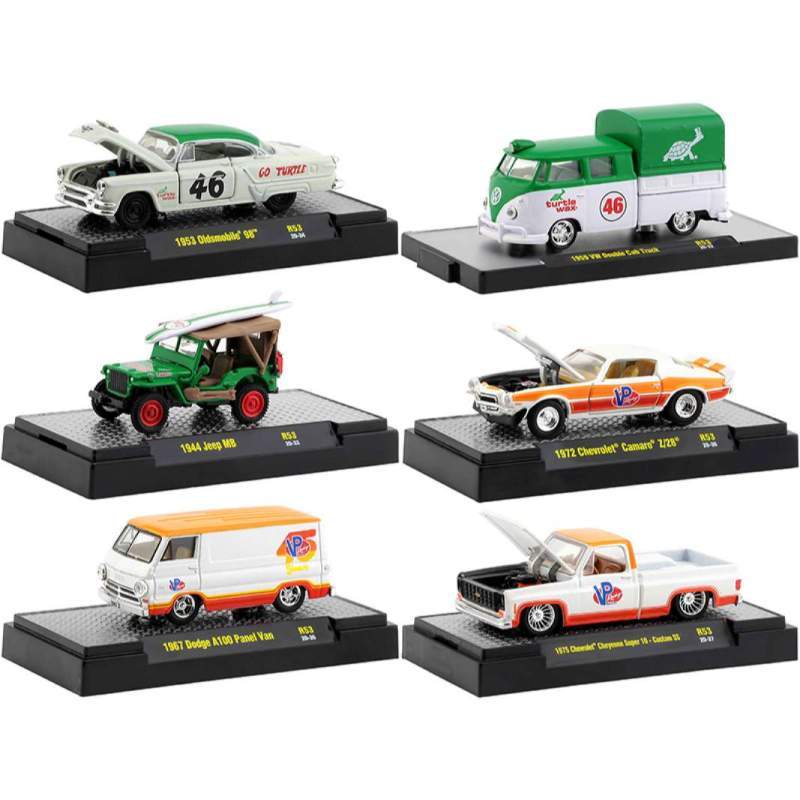 Jual \Auto Meets\ Set of 6 Cars IN DISPLAY CASES Release 53 1-64 ...