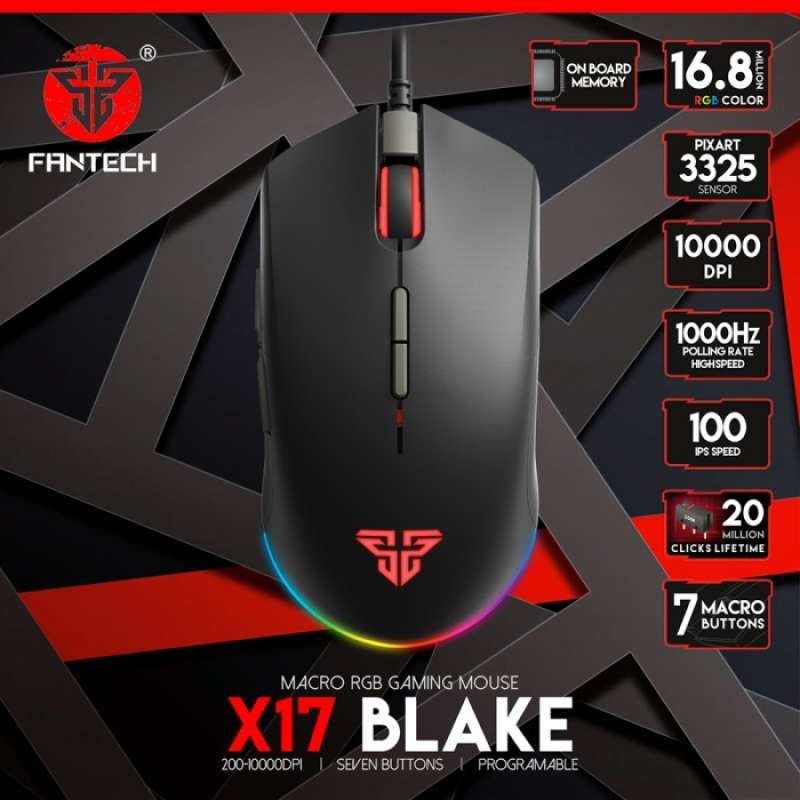 Promo Fantech X17 Blake Gaming Mouse - Putih Diskon 36% di Seller ...