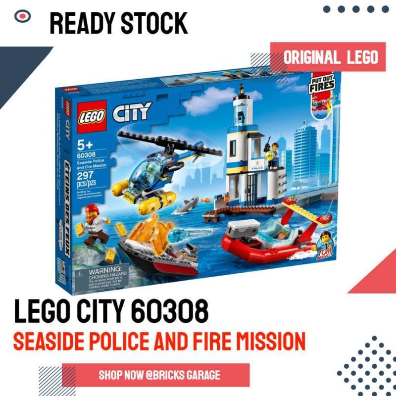 Jual LEGO 60308 City: Seaside Police and Fire Mission di Seller Bricks ...