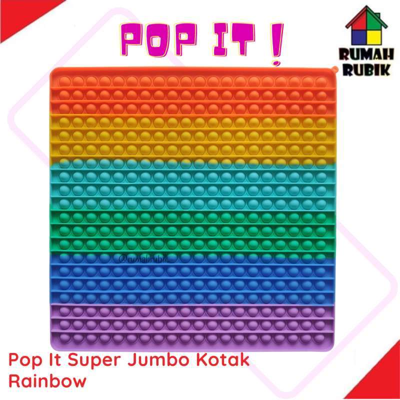 Jual [ SUPER JUMBO - KOTAK RAINBOW 40CM ] Fidget Toys Pop It Squishy ...