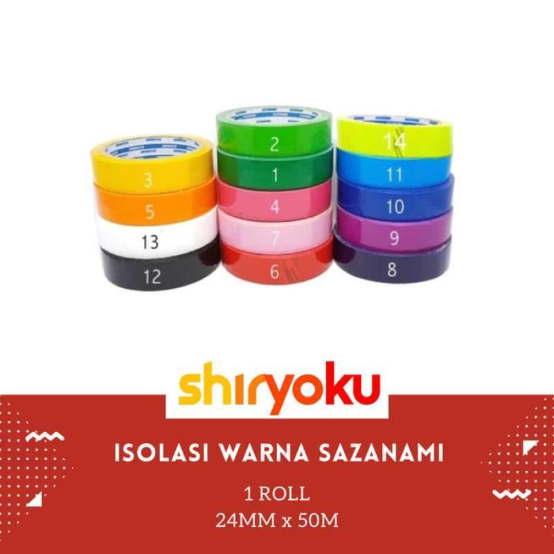 Jual 1 ROLL ISOLASI WARNA 1 INCH 24MM x 50M SAZANAMI LAKBAN SELOTIP ...