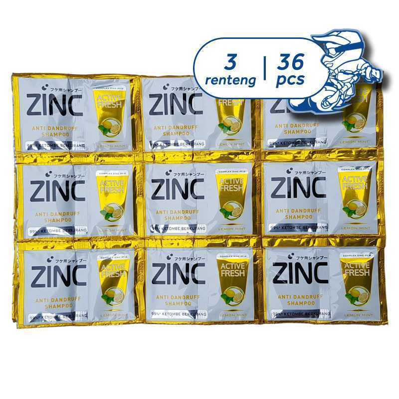 Jual Zinc Yellow Lemon Mint Active Fresh Shampoo [10mL x 36pcs | 3 ...