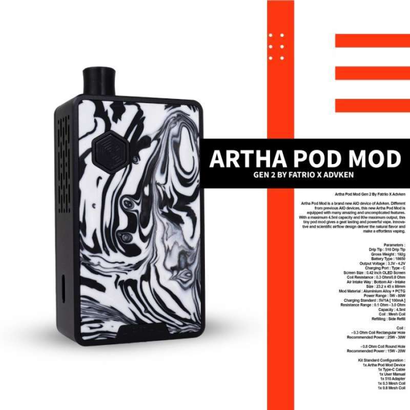 Jual Artha Pod Mod By Fatriio X Advken - Putih di Seller Kinara Store ...