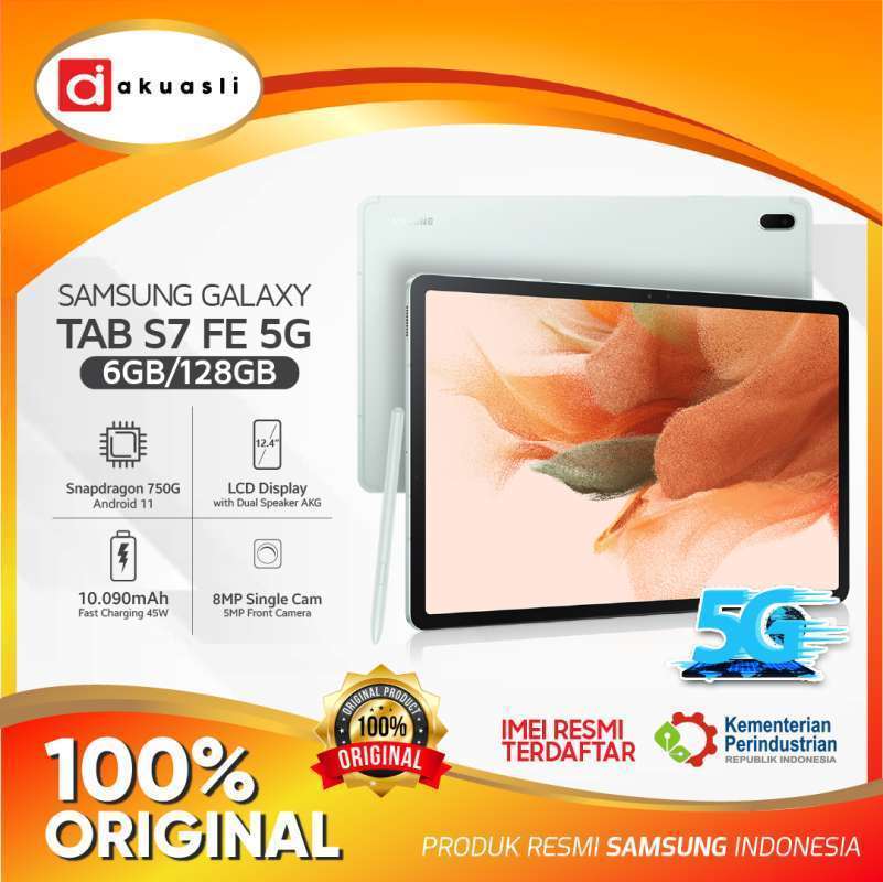 Jual Samsung Galaxy TAB S7 FE T736 RAM 6 GB ROM 128 GB 6/128 12 Inch 5G ...