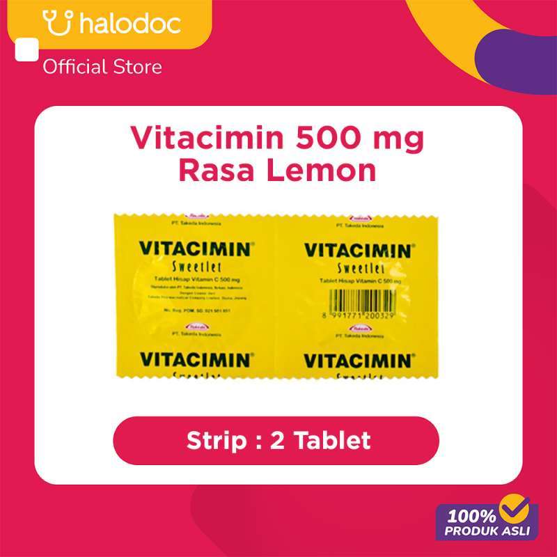 Jual Vitacimin 500 Mg Rasa Lemon 2 Tablet Di Seller Halodoc Official ...