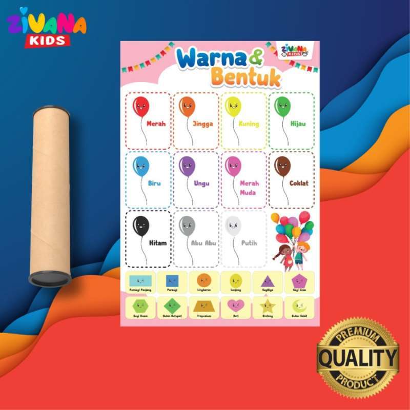 Jual POSTER EDUKASI ANAK PAUD TK MENGENAL WARNA DAN BENTUK di Seller ...