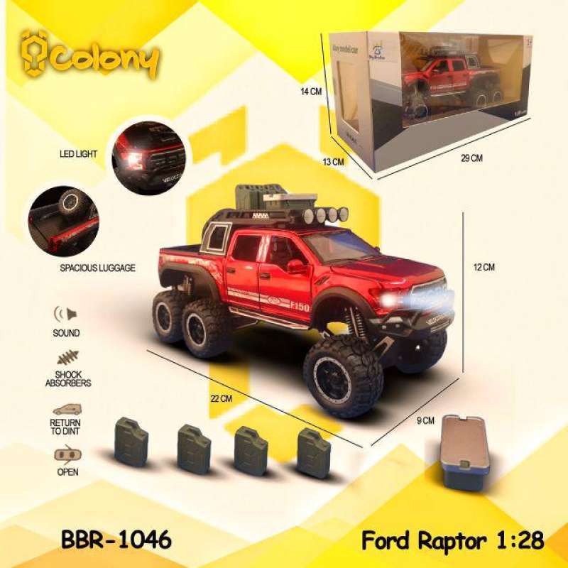 Jual PROMO BBR1046 Ford Raptor Double Cabin Mainan Mobil DieCast ...