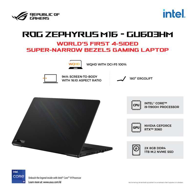 Jual Asus Rog Zephyrus M16 Gu603hm-i936g6t-o - Off Black [intel® Core ...