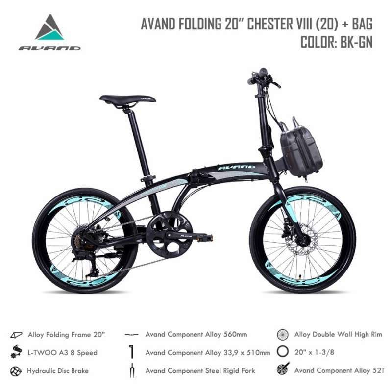 Jual Sepeda Lipat 20 Inch AVAND CHESTER VIII 8 Speed Alloy Rem Hidrolik ...