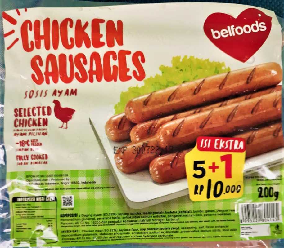 Jual Belfoods Chicken Sausages 200 Gr Di Seller Naufal Herbal - Kukusan ...