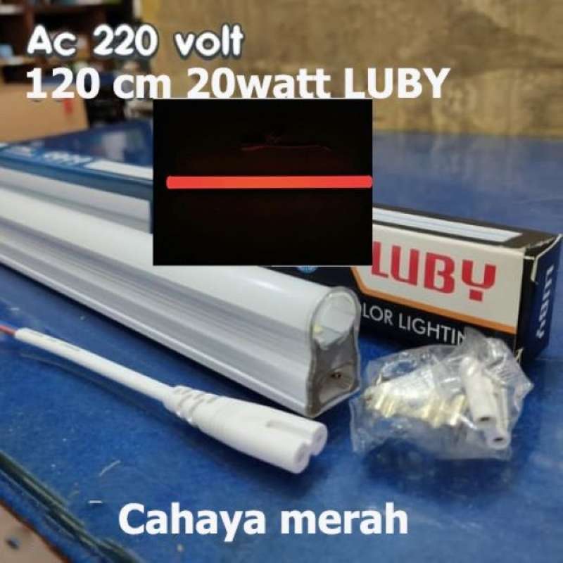 Jual Lampu TL 20W T5 120cm MERAH Led tube Luby LT5AC lampu set etalase ...