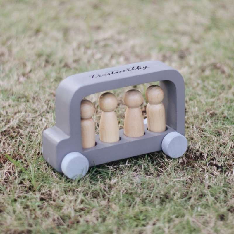 Promo Vehicle Collection Wooden City Bus Mainan Kayu Miniatur Bus ...