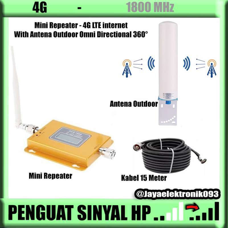 Jual Penguat Sinyal Hp 4g Lte 1800mhz - Repeater Mini - Antena Outdoor Omni Di Seller Penguat ...