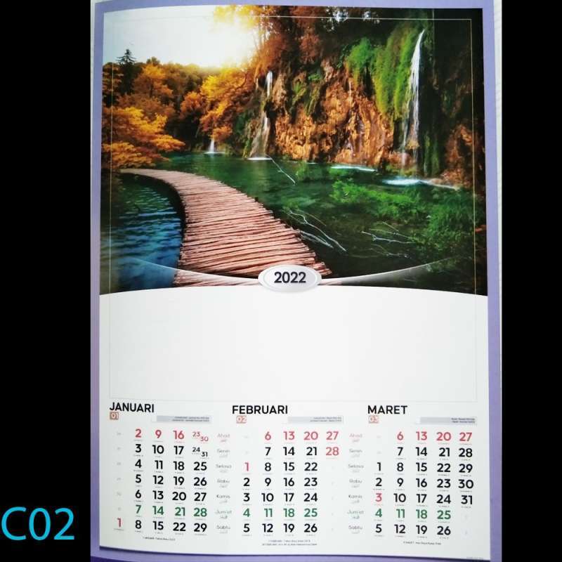 Jual Blangko Kalender Dinding 2022 Desain Pemandangan Untuk diCetak Kop ...