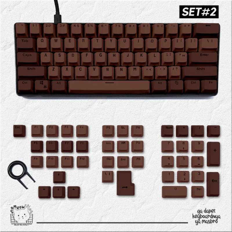 Jual Keycaps Set Dark Brown & Brown Pbt Backlit - 104 Keys - Oem ...