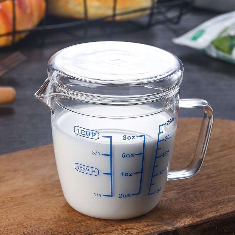 Jual Gelas Ukur Kaca Glass Measurement Jug with Lid Pitcher 250ml di ...