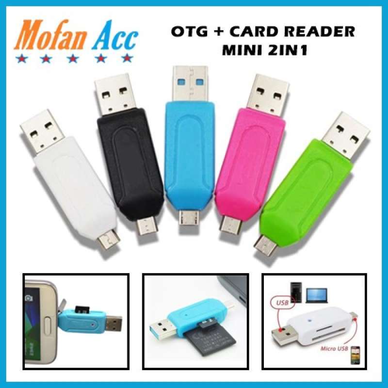 Jual USB OTG + TF Card Reader Mini 2in1 Micro SD Mini minisd microsd transfer data Adapter ...