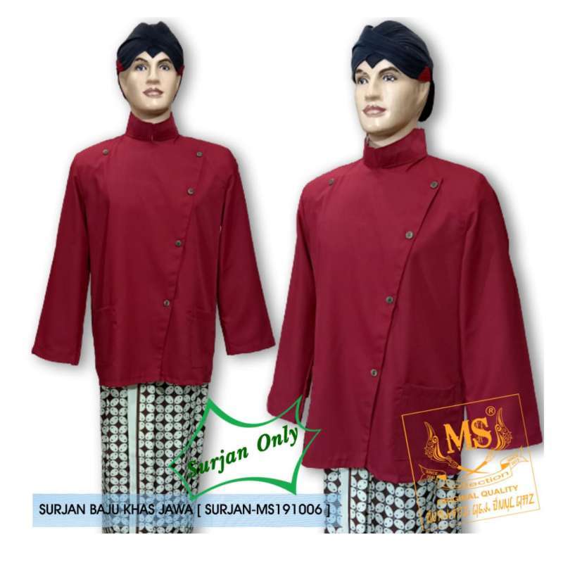 Jual baju surjan adat jawa alusan merah - L Merah di Seller ...